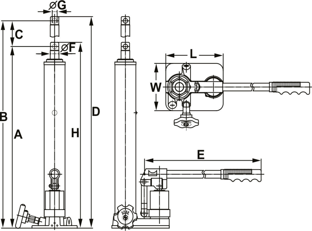 44949 – 4 Ton hydraulic long jack – OMEGA LIFT EQUIPMENT